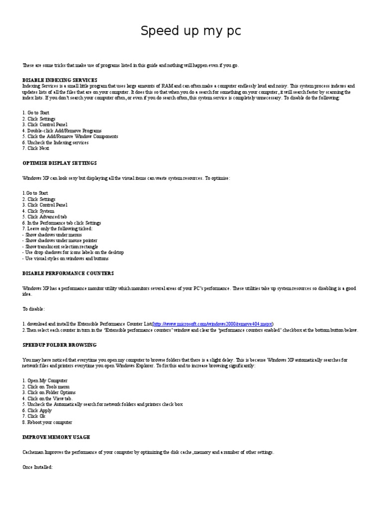 Speed Up My PC | PDF | Computer Data Storage | Booting