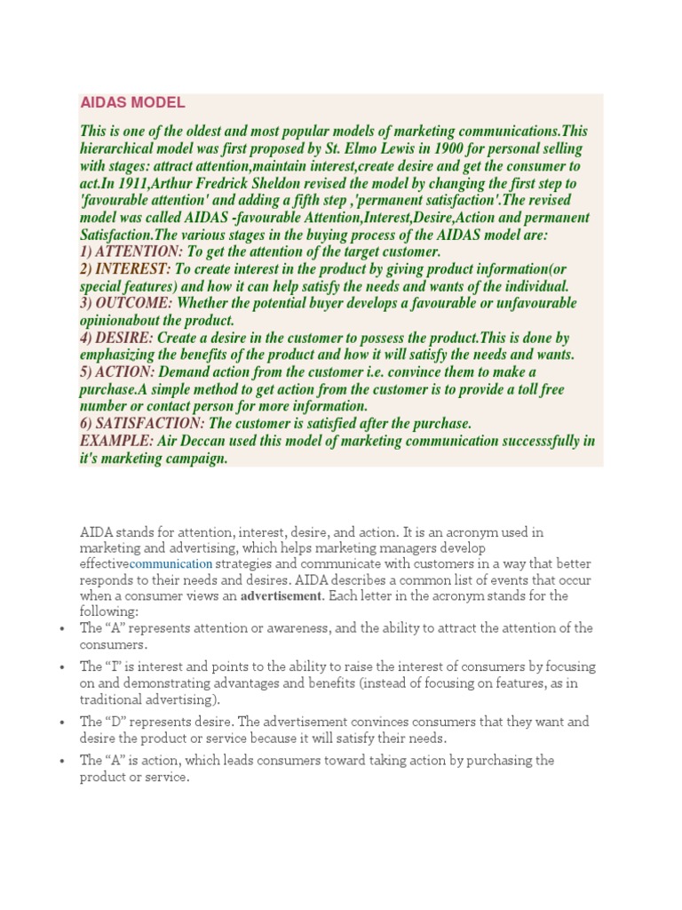 Aidas Model | PDF | Marketing | Advertising