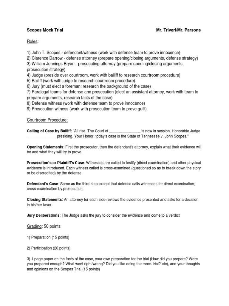 Scopes Trial Mock Court Guide | PDF
