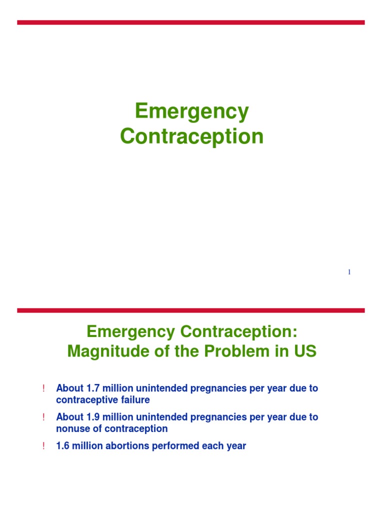 Emergency Contraception | PDF | Birth Control | Human Overpopulation