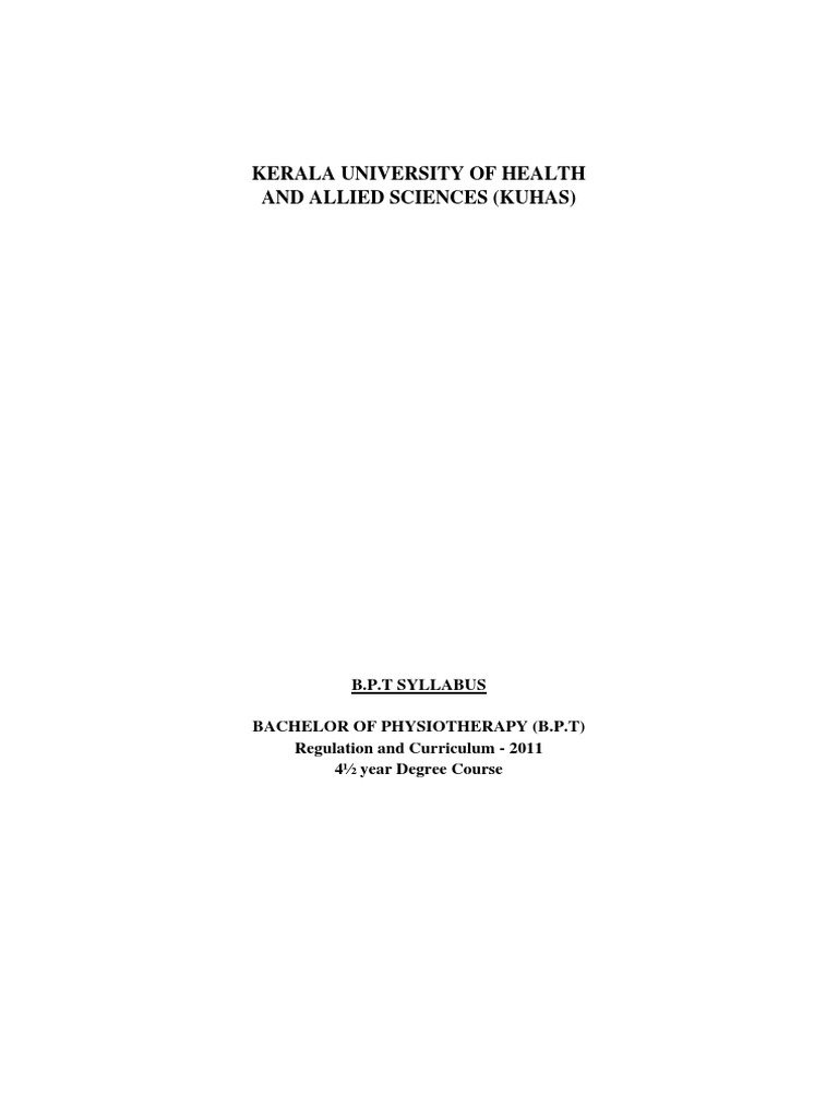 BPT Syllabus PDF | PDF | Arm | Physical Therapy
