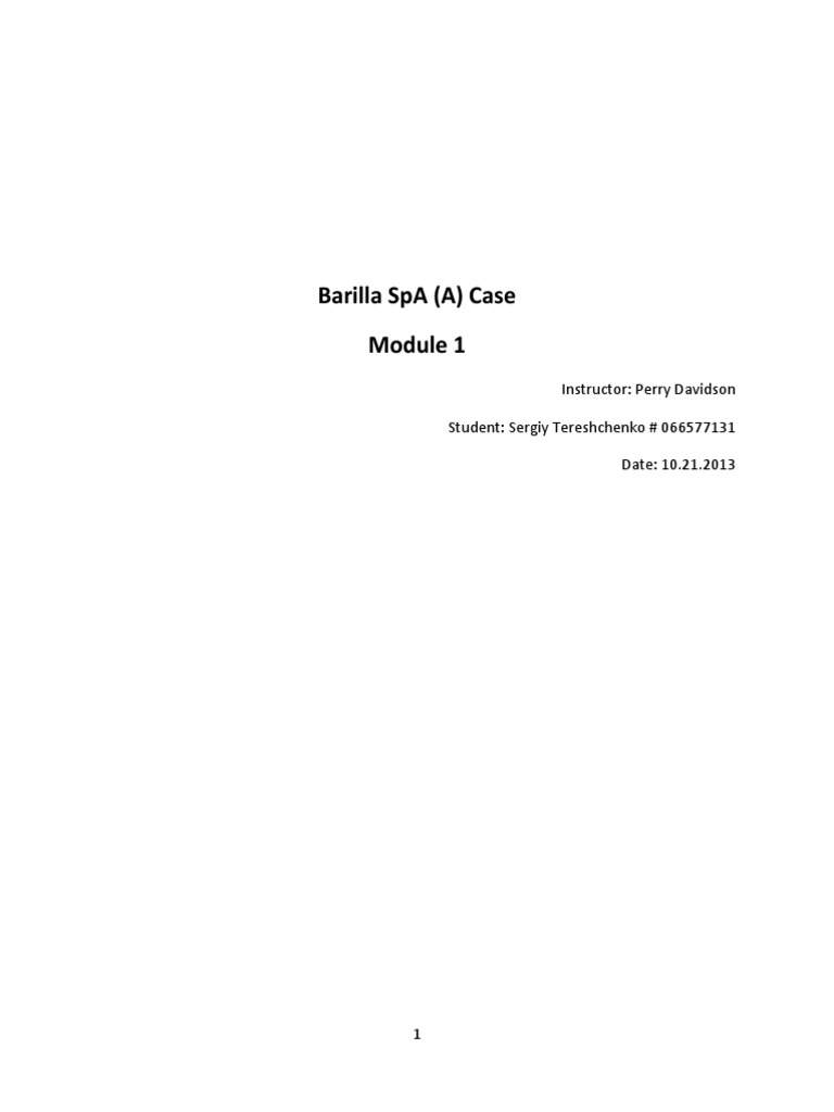 Barilla SpA - Case | PDF | Inventory | Retail