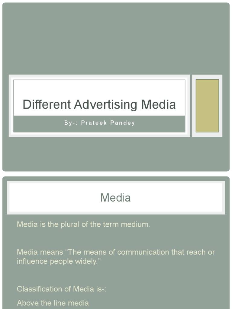 Different Advertising Media | PDF | Mass Media | Target Audience