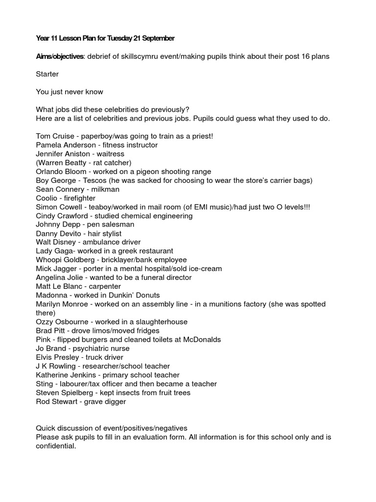 Life Skills Lesson Plan | PDF | Leisure