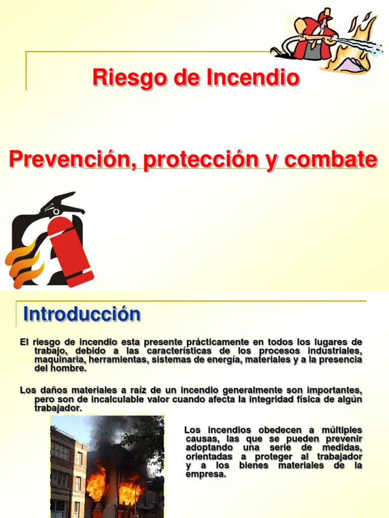 Prevención de Riesgos de Incendio Laboral | PDF | Combustión | Calor