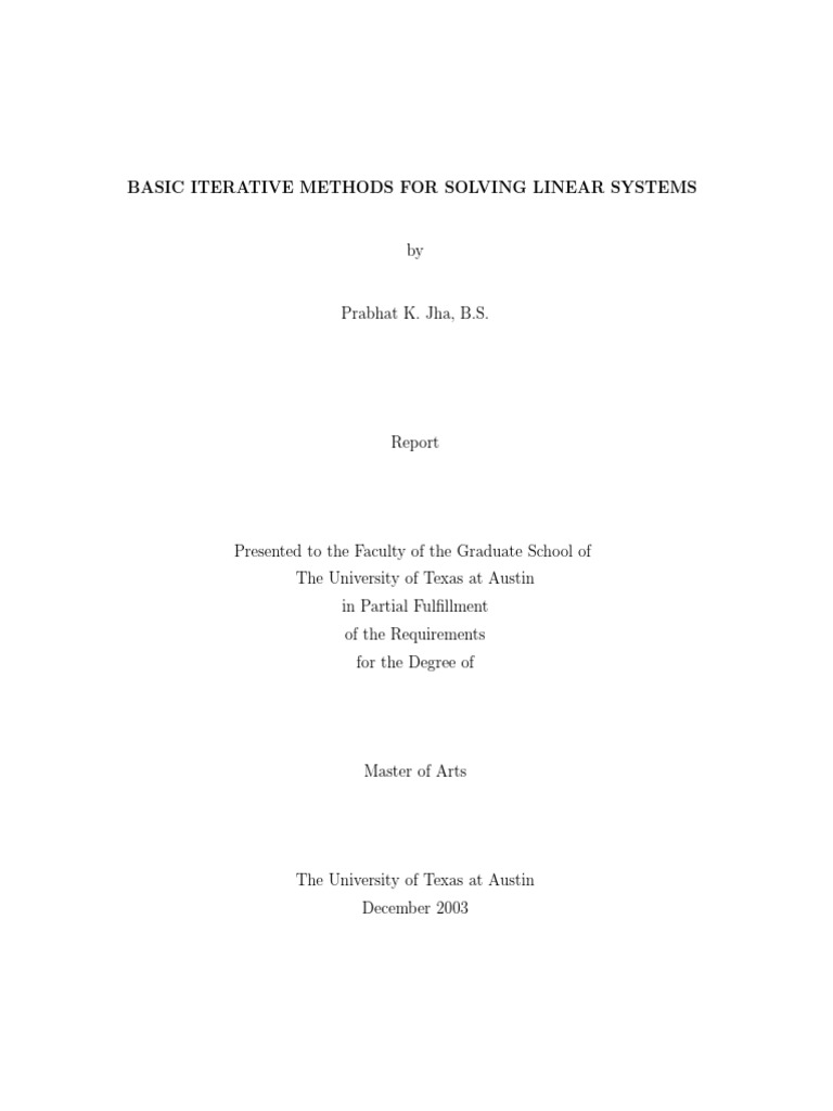 Iterative Methods for Grad Students | PDF | Matrix (Mathematics) | Eigenvalues And Eigenvectors