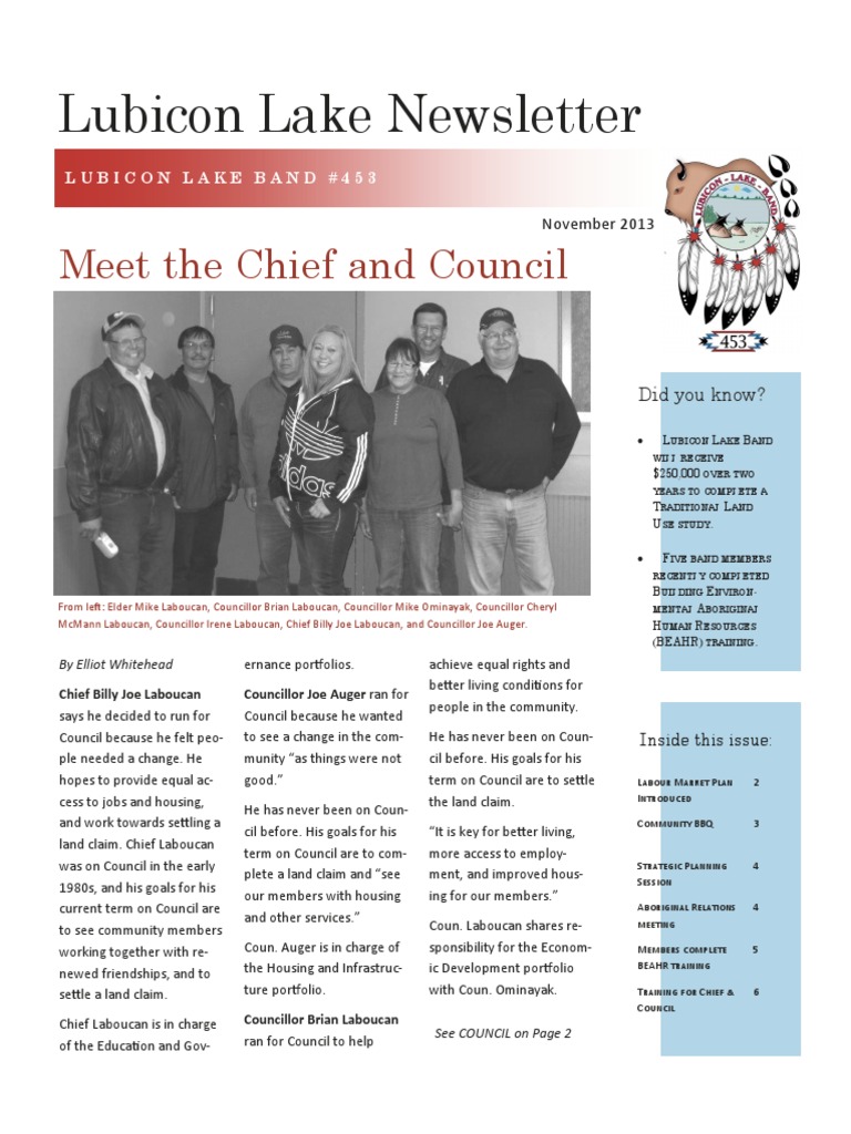 Lubicon Lake Nation Newsletter | PDF | First Nations | Indigenous Peoples