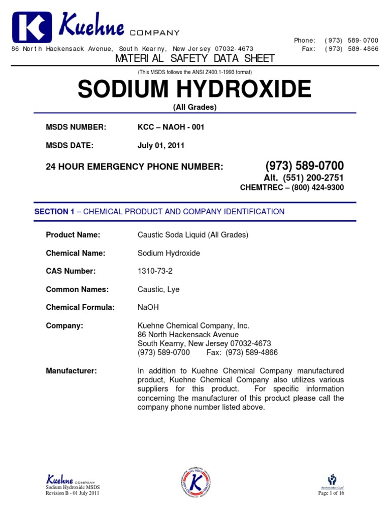 Sodium Hydroxide | PDF