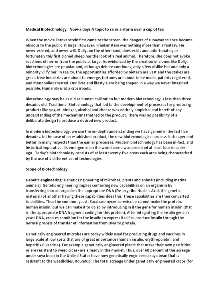 Medical Biotechnology PDF | PDF | Genetic Engineering | Monoclonal Antibody