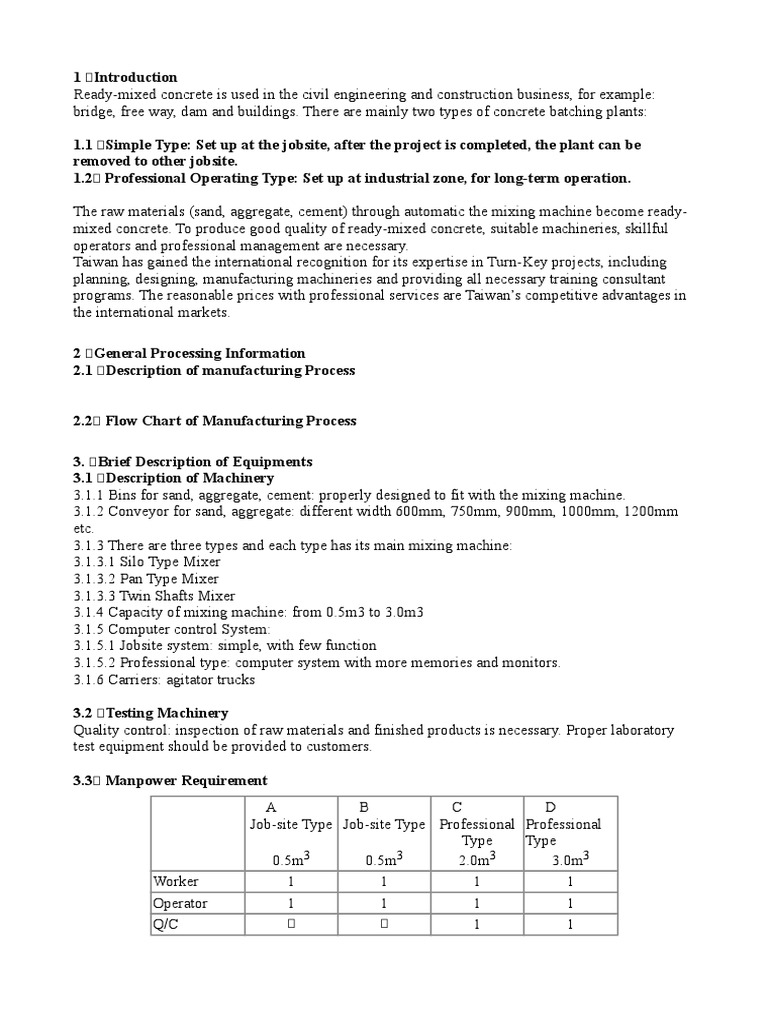 Simple Analysis Concrete Batching Plant | PDF | Concrete | Industries