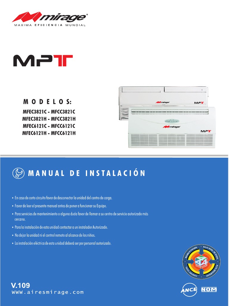MPT Installation Manual | PDF | Cableado eléctrico | Energia electrica