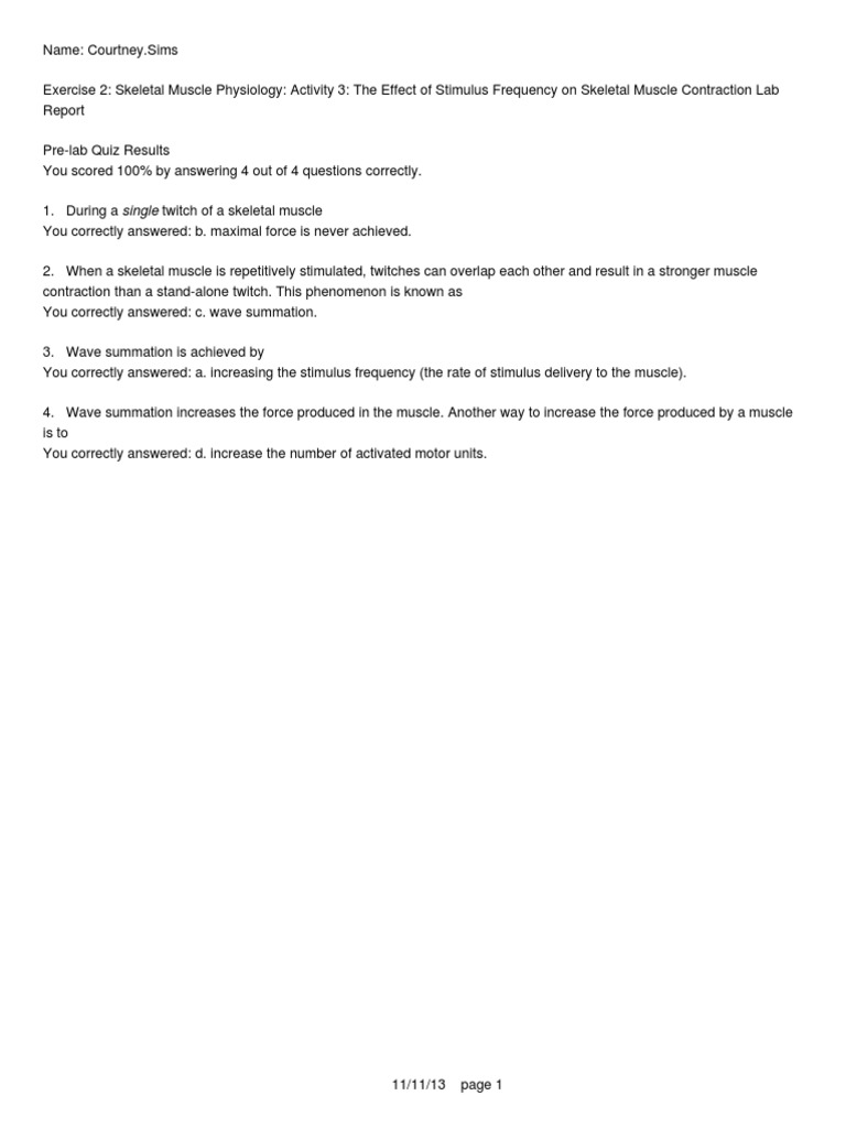 Wave Summation In Muscles