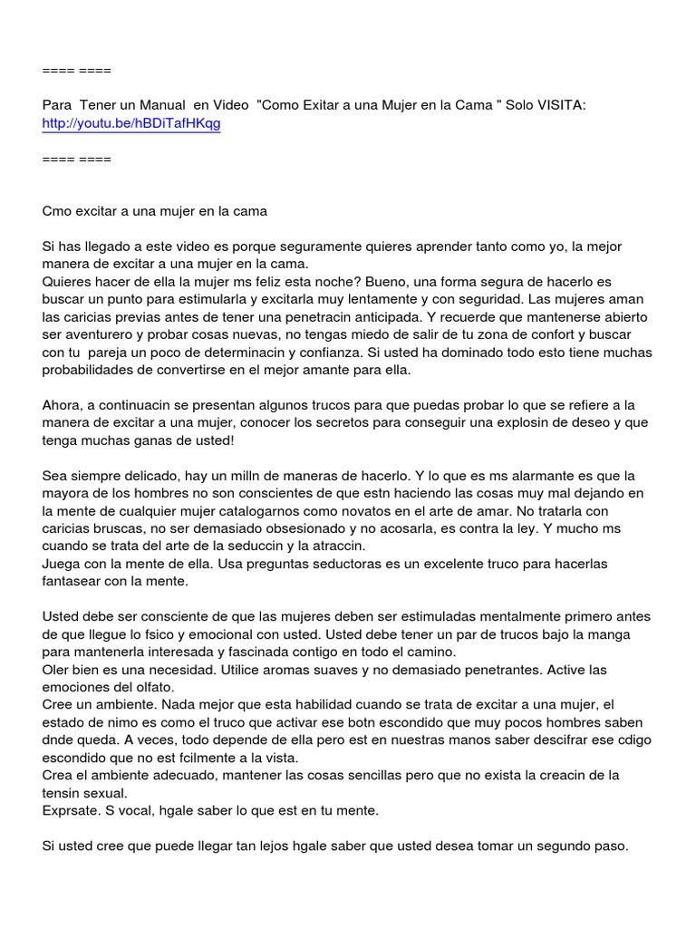 Como Exitar A Una Mujer en La Cama | PDF | Mujer | Sicología