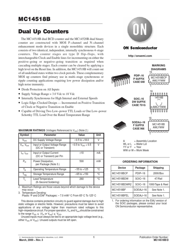mc14518bcp en PDF | PDF | Technology & Engineering