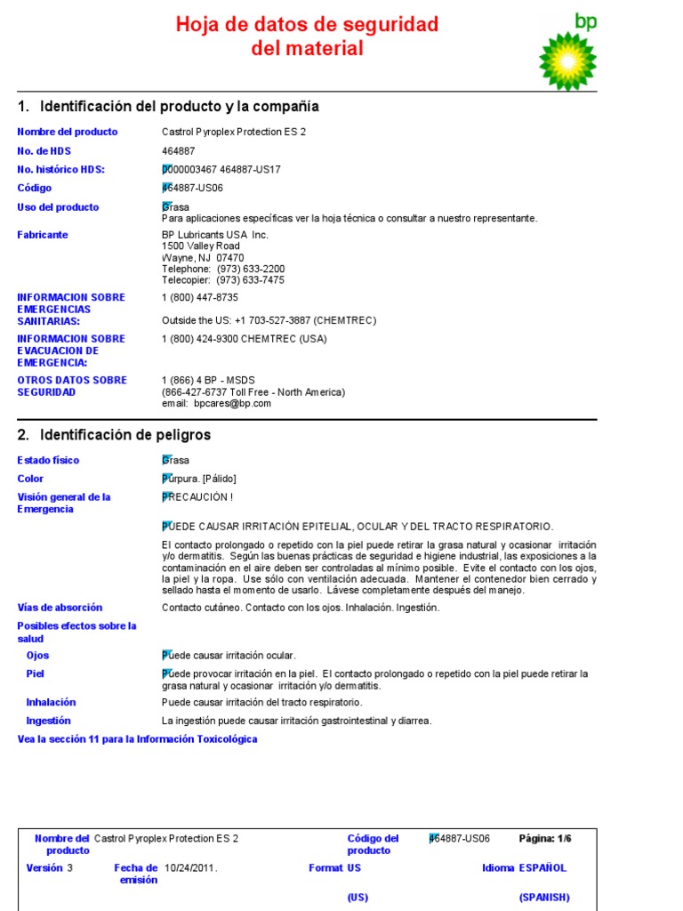 063417castrol Pyroplex Protection ES 2 PDF | PDF | Contaminación | Agua