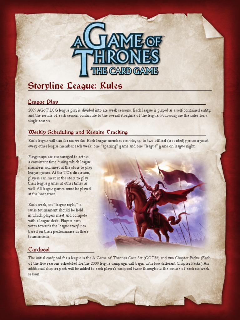 Got Storyline Rules | PDF | Gaming | Entertainment