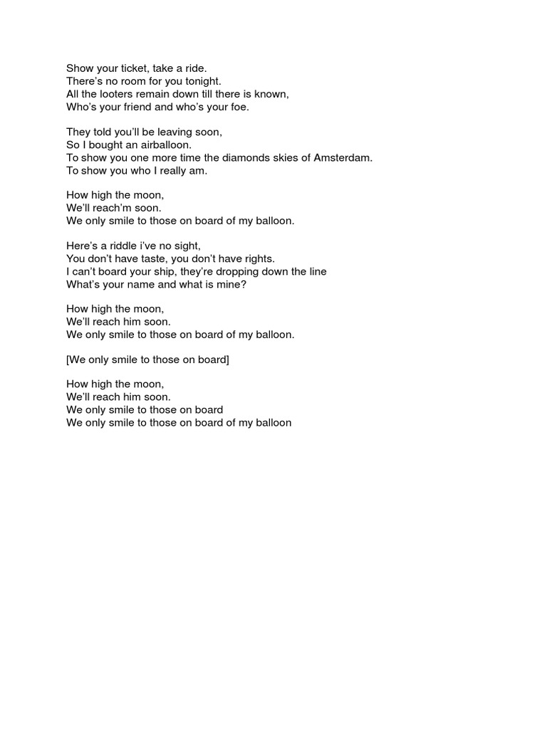 How High The Moon Lyrics | PDF