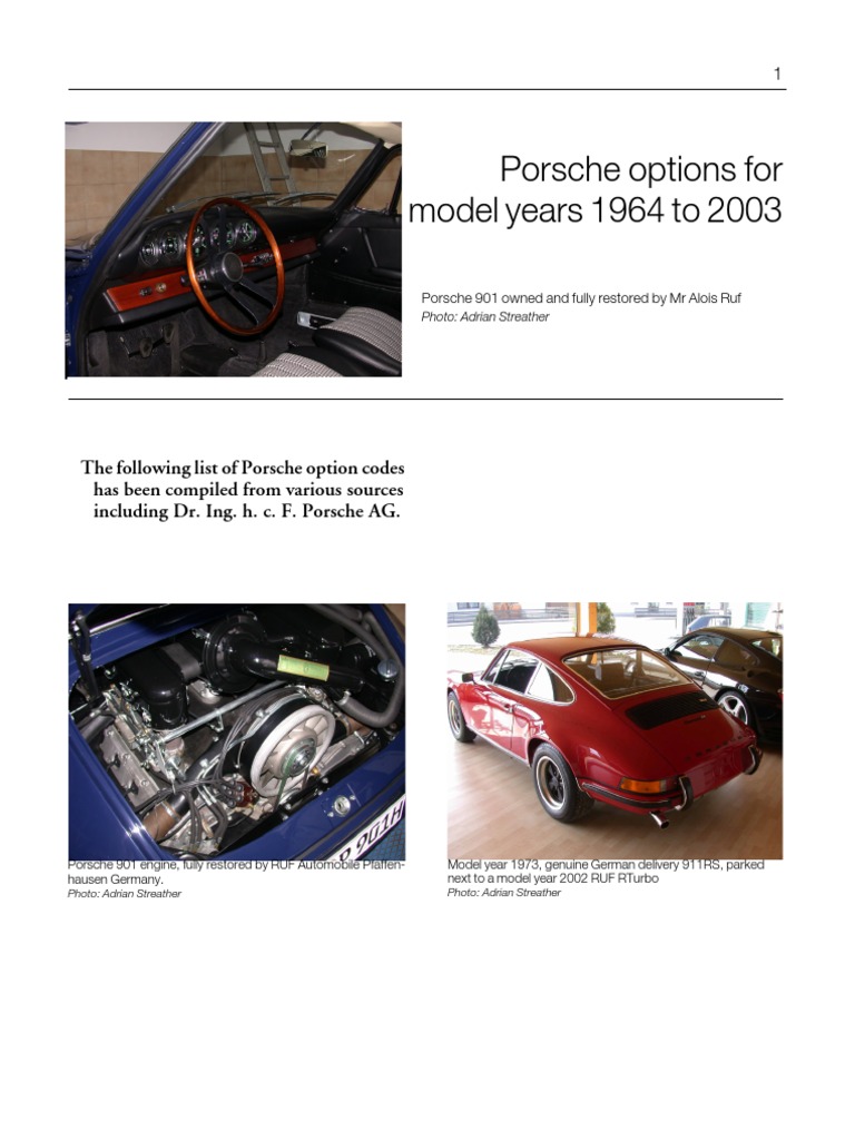 Porsche Options | PDF | Vehicles | Motor Vehicle
