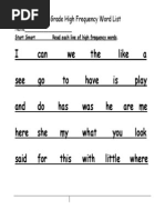 Mcgraw-Hill Reading Wonders 1 Grade High Frequency Words | PDF