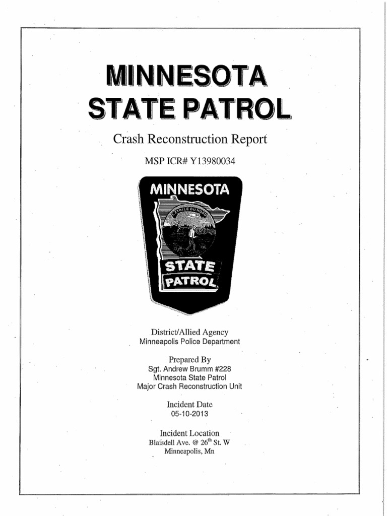Minnesota State Patrol Crash Report | PDF | Language Arts & Discipline ...