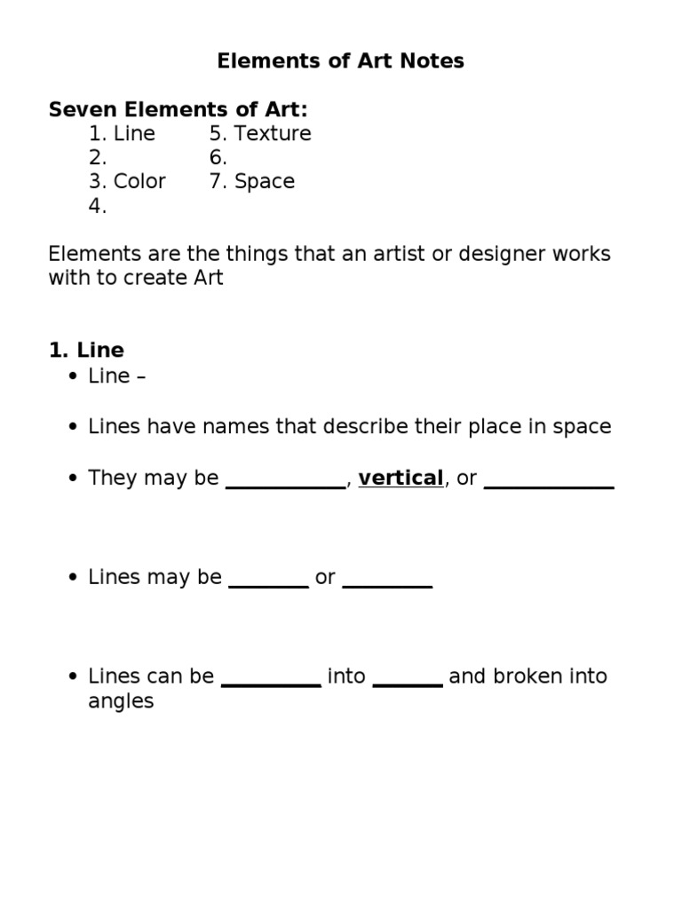 Elements of Art Notes Modified | PDF | Space | Graphic Design