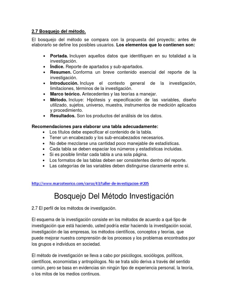 Bosquejo Del Método | PDF | Método científico | Teoría