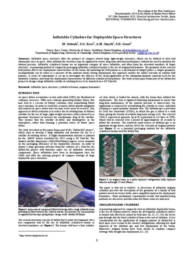Inflatable Cylinders For Deployable Space Structures | PDF | Space ...
