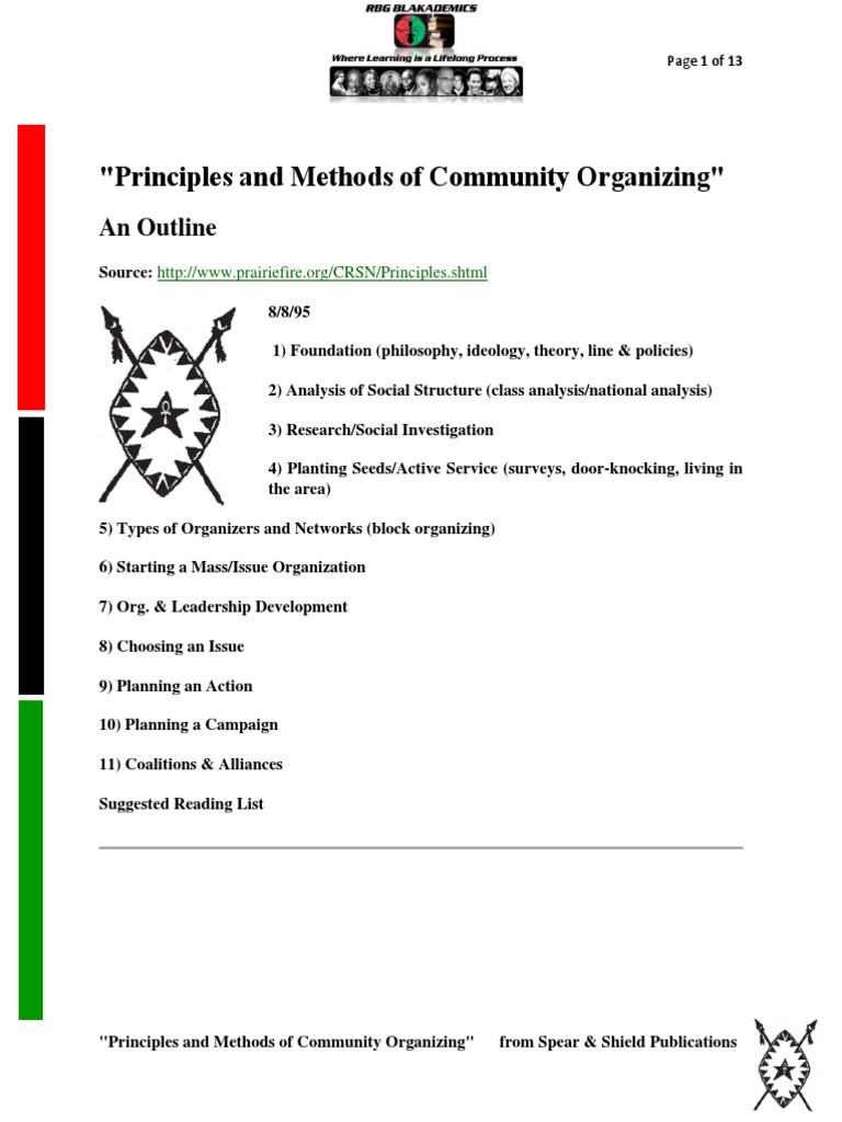Community Organizing Principles Guide | PDF | Ideologies | Community ...