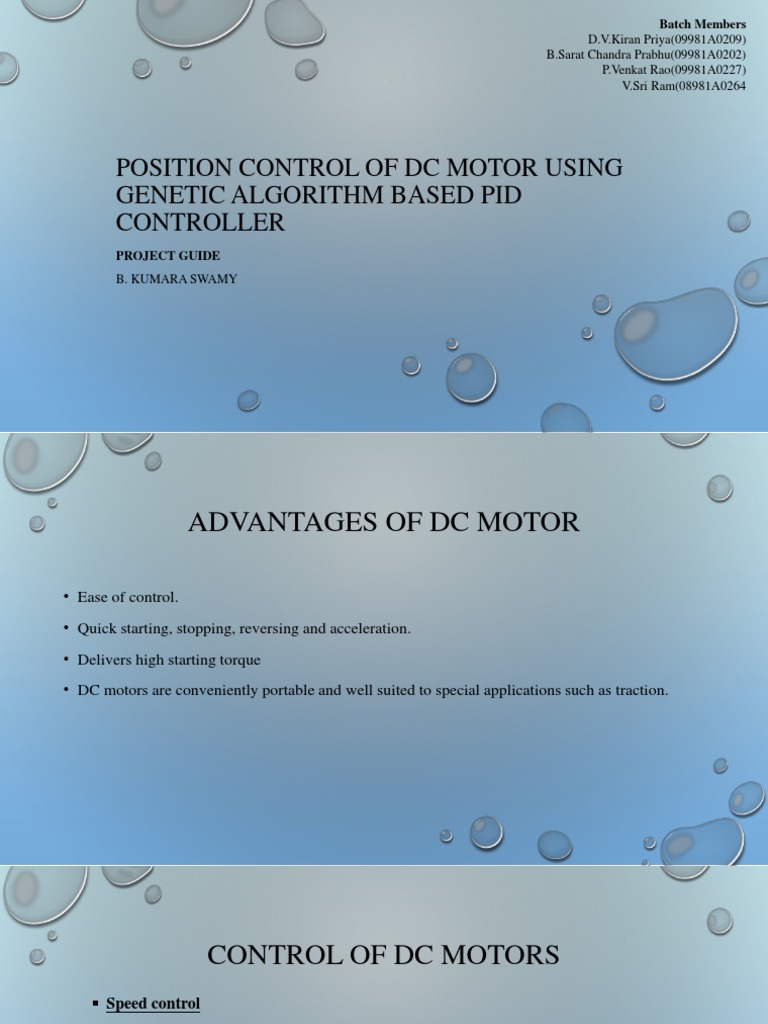 Position Control of DC Motor Using Genetic Algorithm Based PID Controller | PDF | Genetic ...