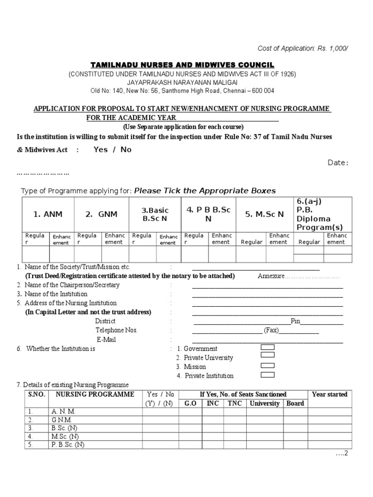Appln Form | PDF | Nursing | Further Education