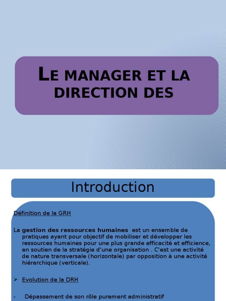 Presentation GRH | PDF | Gestion des ressources humaines | Business