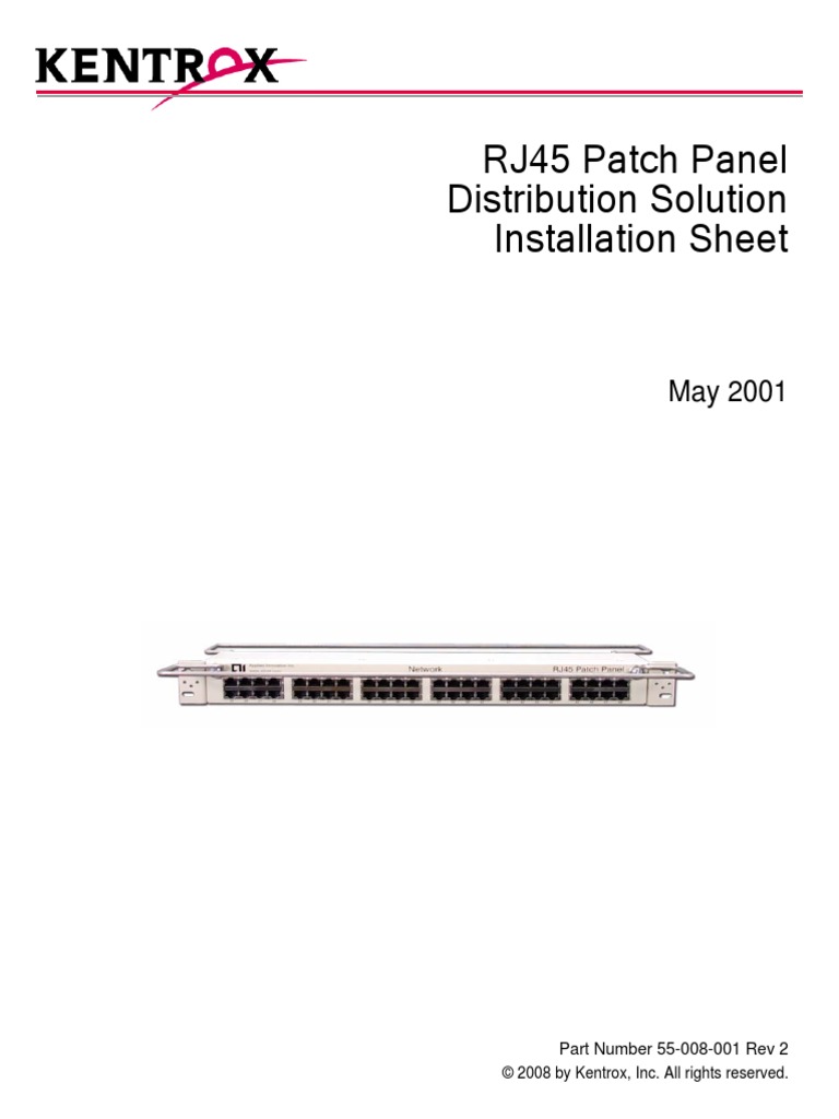 RJ45 Patch Panel Installation Sheet | PDF | Equipment | Manufactured Goods