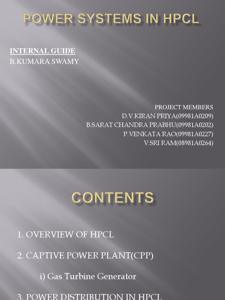 Power Systems in HPCL | PDF | Gas Turbine | Turbine