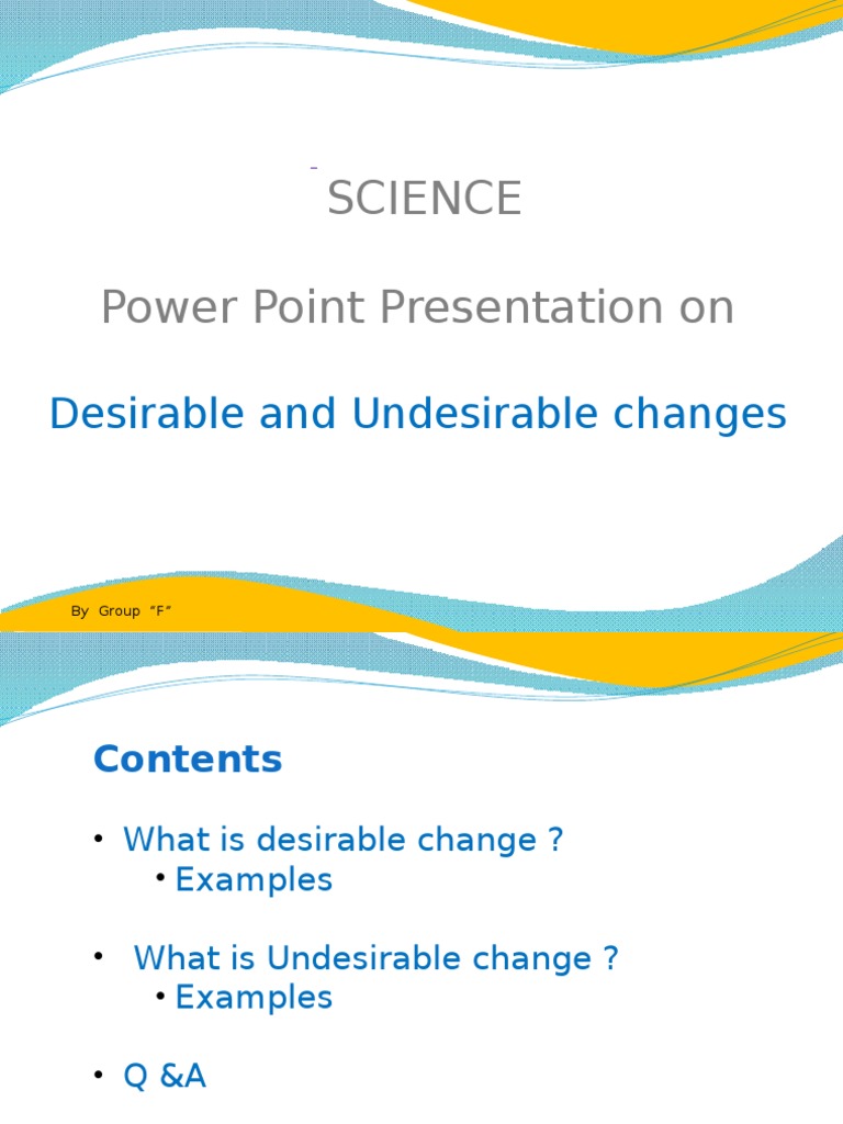 Desirable and Undesirable Changes Rev 0 | PDF