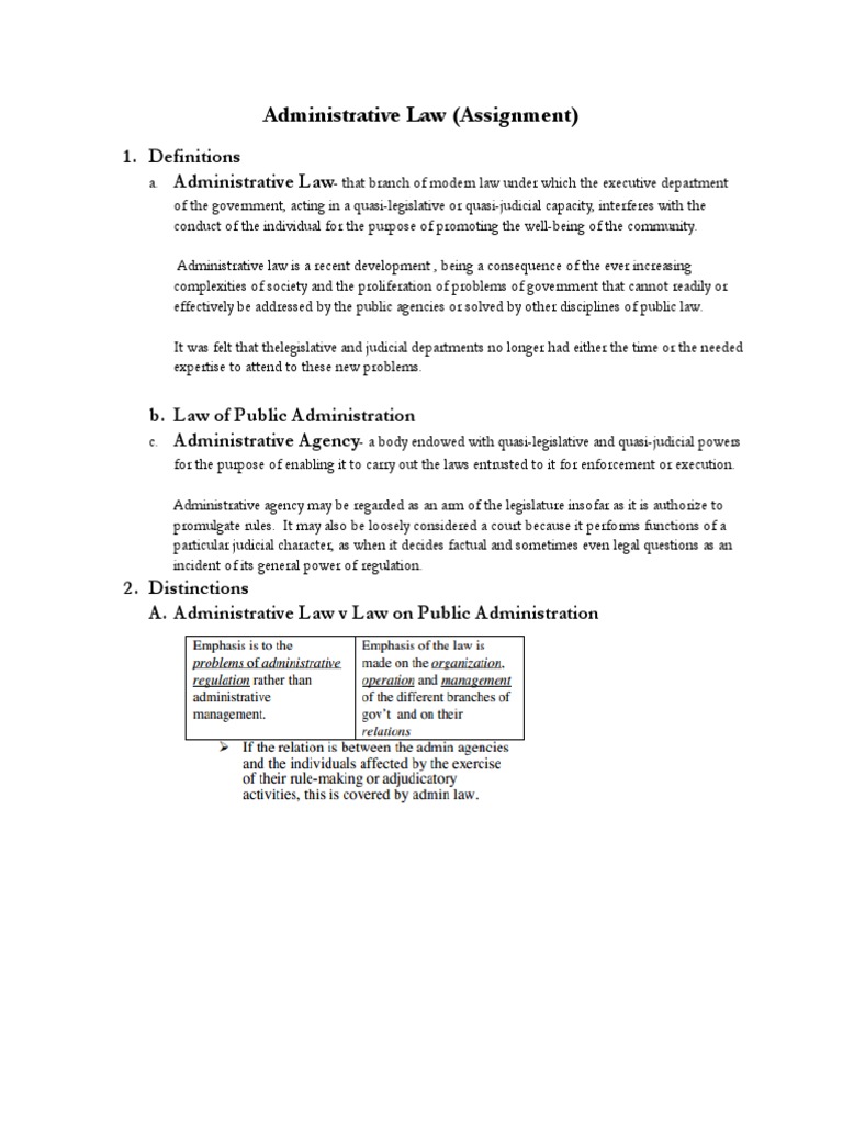 Administrative Law Assignemtn | PDF | Administrative Law | Government ...