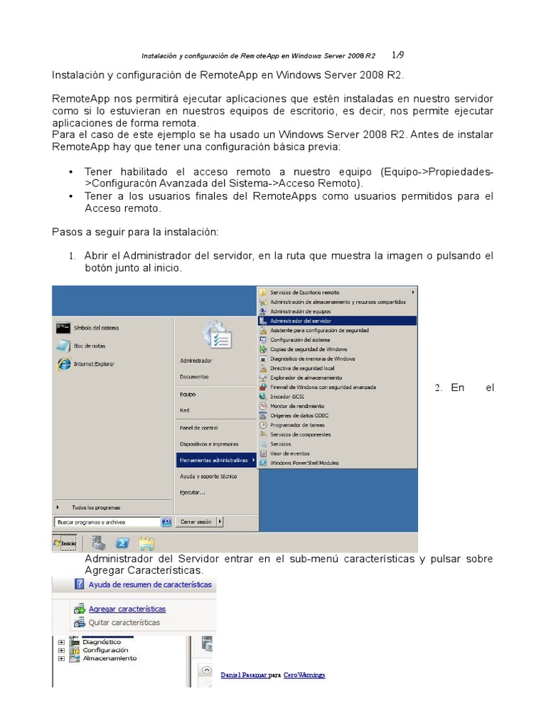 Instalación y Configuración de RemoteApp en Windows Server 2008 R2 | Descargar gratis PDF ...