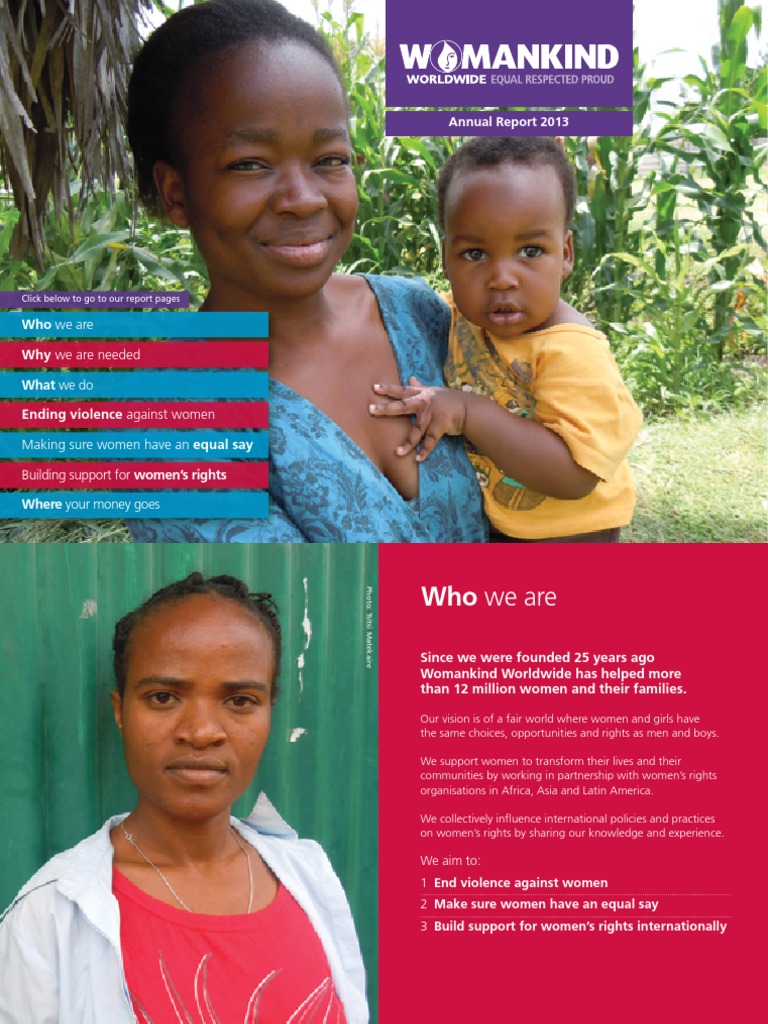 Womankind 2013 Annual Report | PDF | Fundraising | Woman