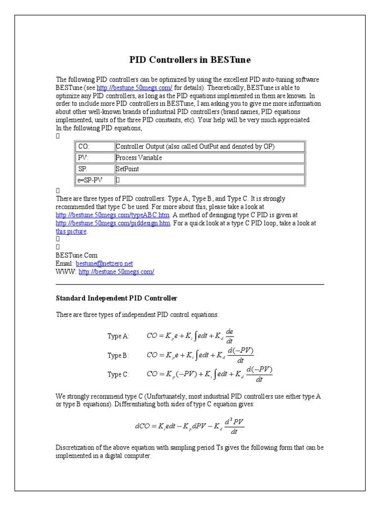 An Extensive Guide to PID Controller Equations Across Multiple ...
