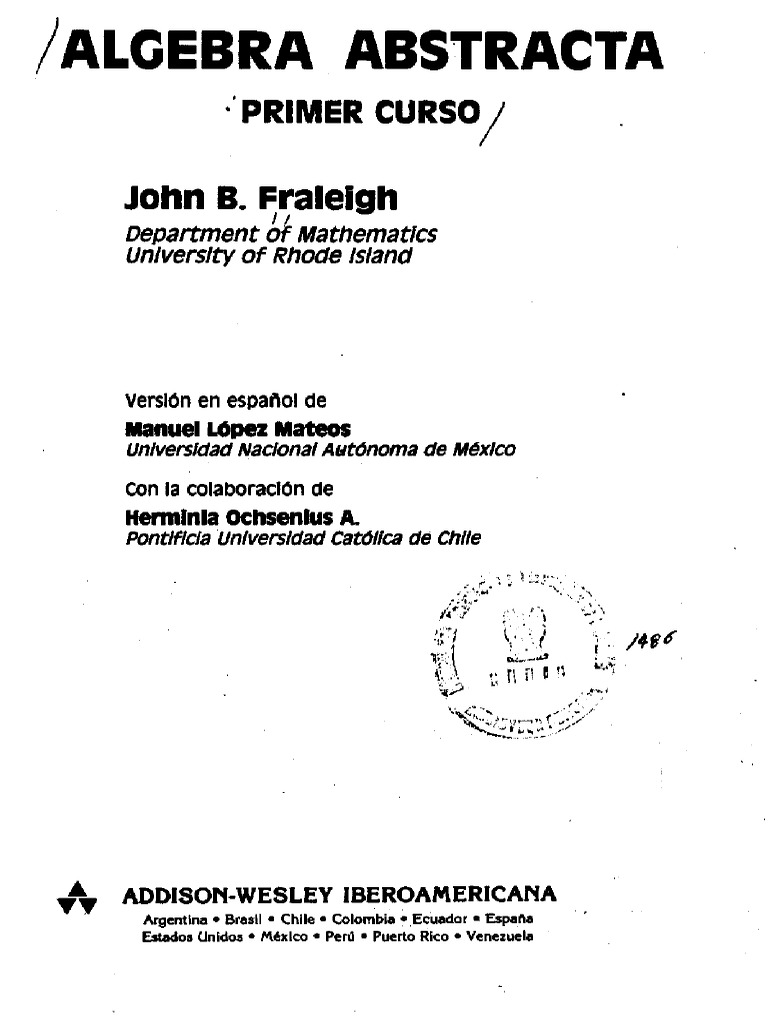 Algebra Abstracta-3ed-John B Fraleigh | PDF | Métodos y materiales de ...
