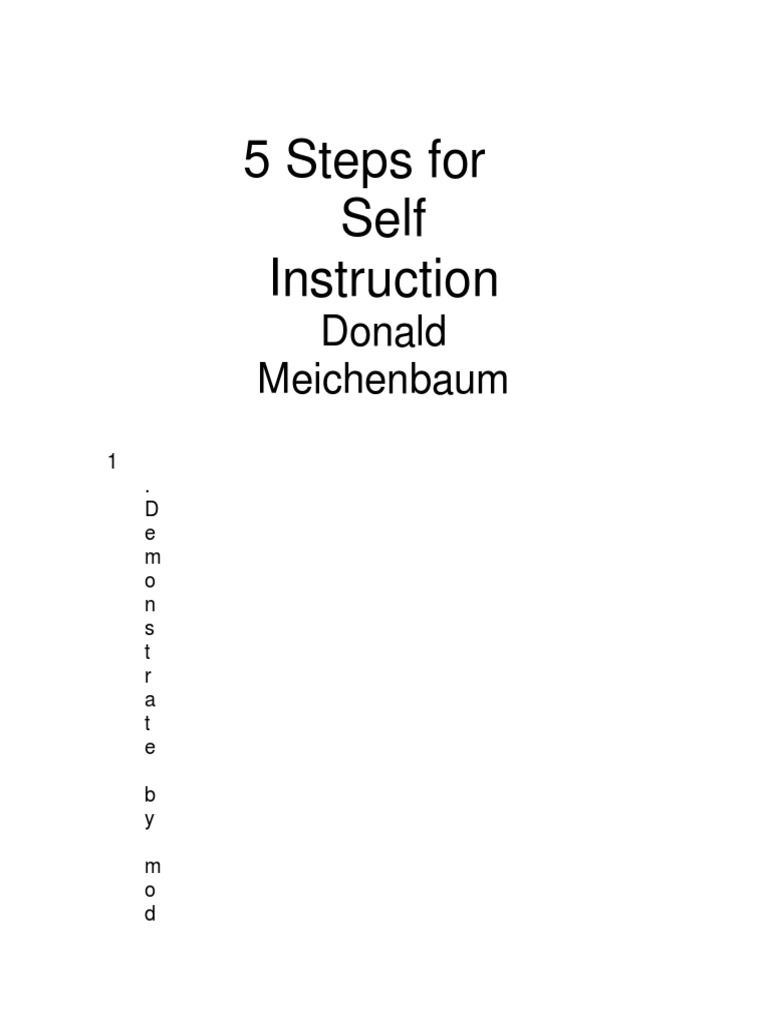 5 Steps to Self-Instruction Techniques | PDF | Career & Growth | Wellness