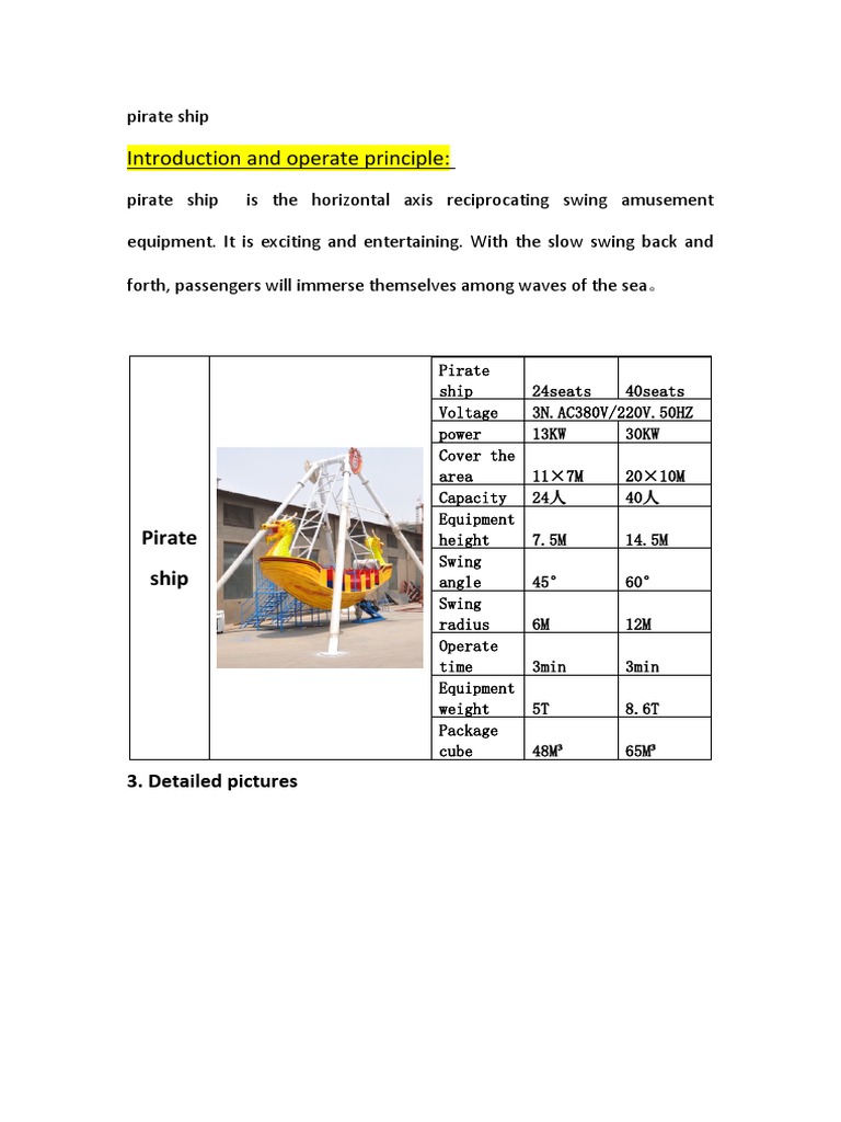 Introduction and Operate Principle:: Pirate Ship | PDF