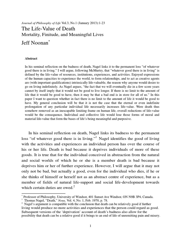 The Life-Value of Death: How Mortality Can Increase Meaning and Purpose ...