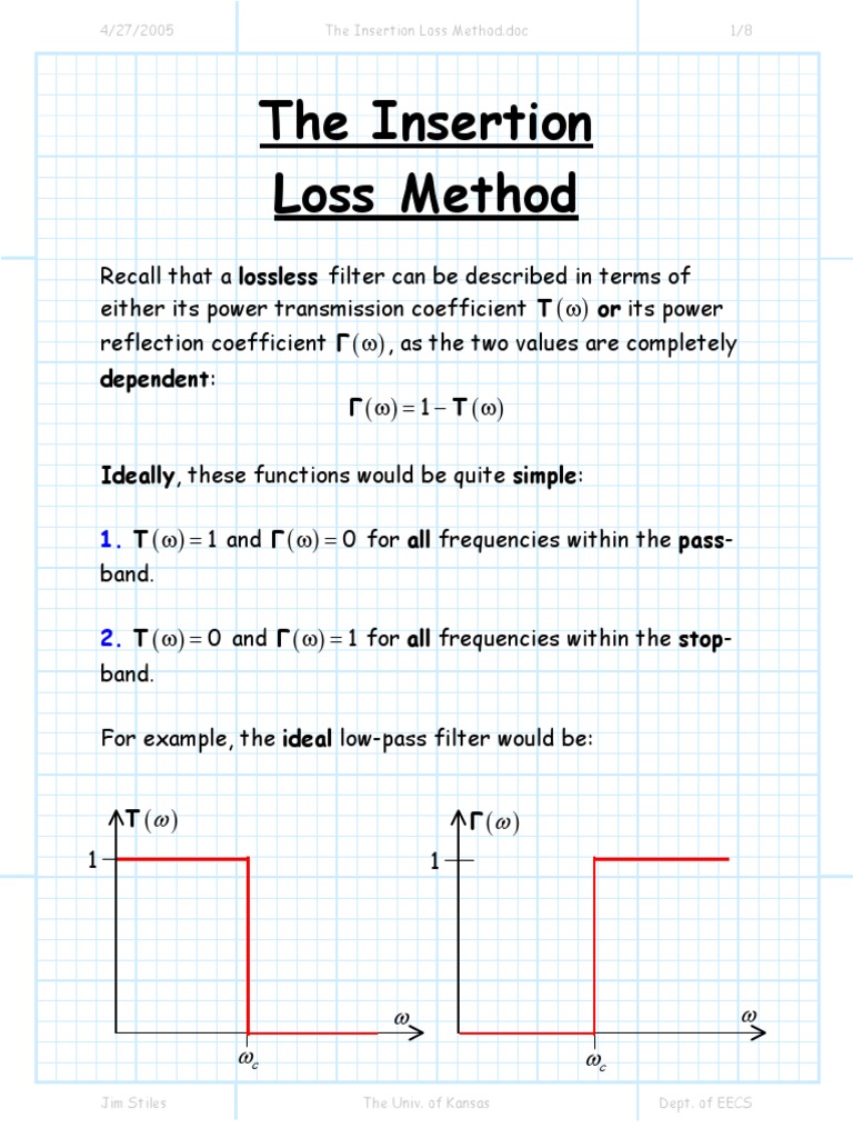 Insertion Loss Method | PDF | Filter (Signal Processing ...