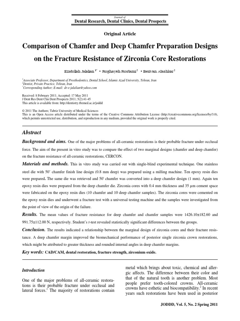 Comparision of Chamfer & Deep Chamfer Preparation | PDF | Materials ...