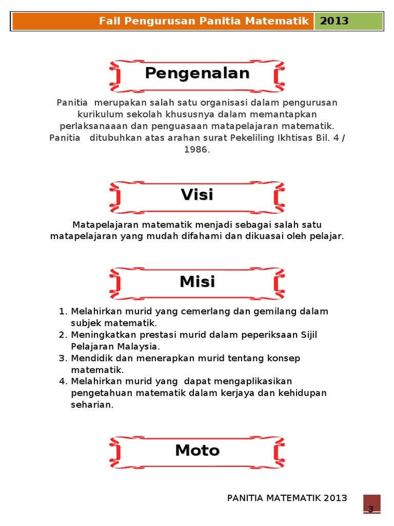 Contoh Fail Panitia Matematik | PDF