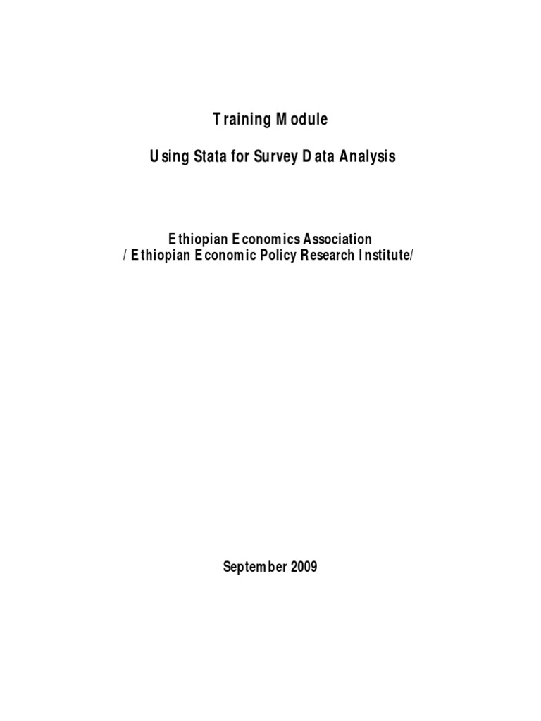 EEA Stata Training Manual | PDF | Regression Analysis | Variance