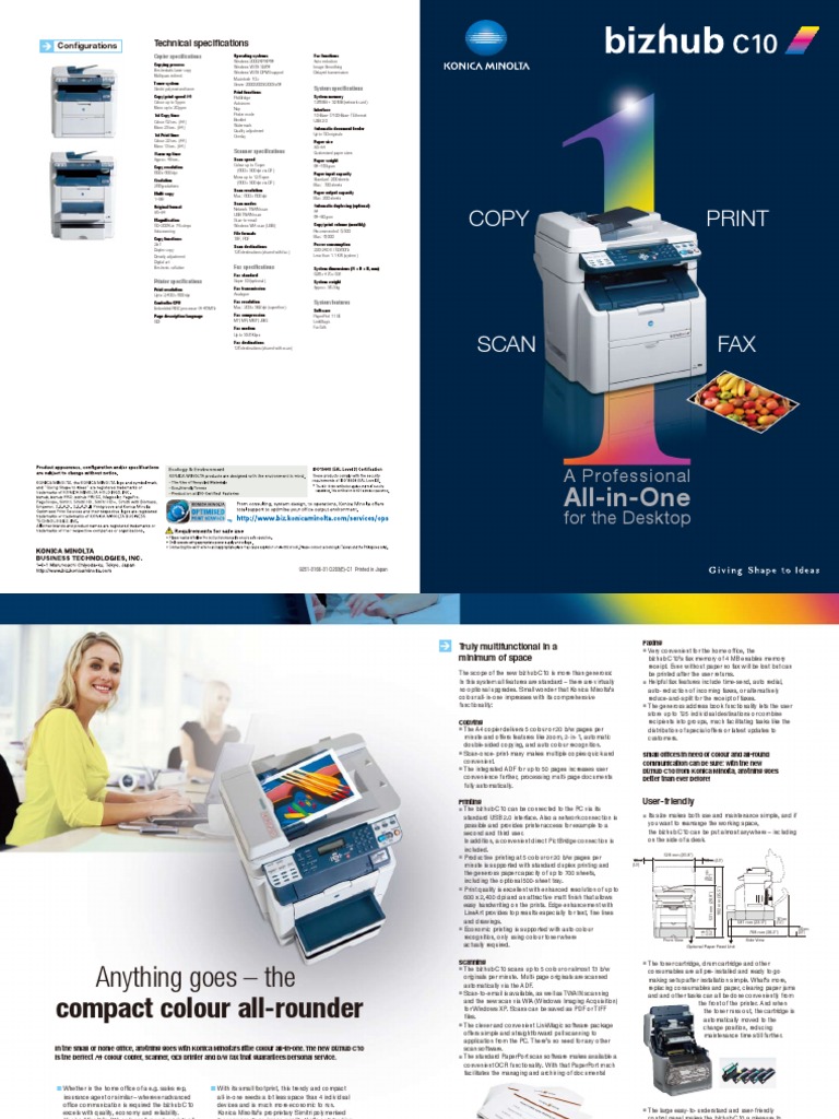 Bizhub c10 | PDF | Image Scanner | Fax