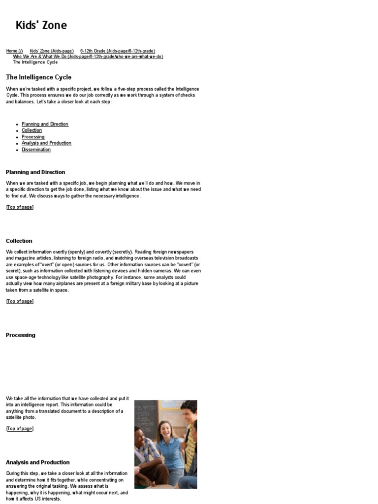 CIA The Intelligence Cycle | PDF | Central Intelligence Agency | Espionage