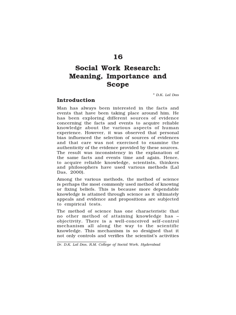 Social Work Research | PDF | Social Work | Scientific Method