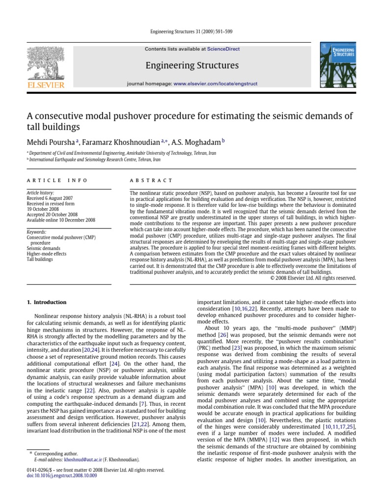 A Consecutive Modal Pushover Procedure For Estimating The Seismic ...